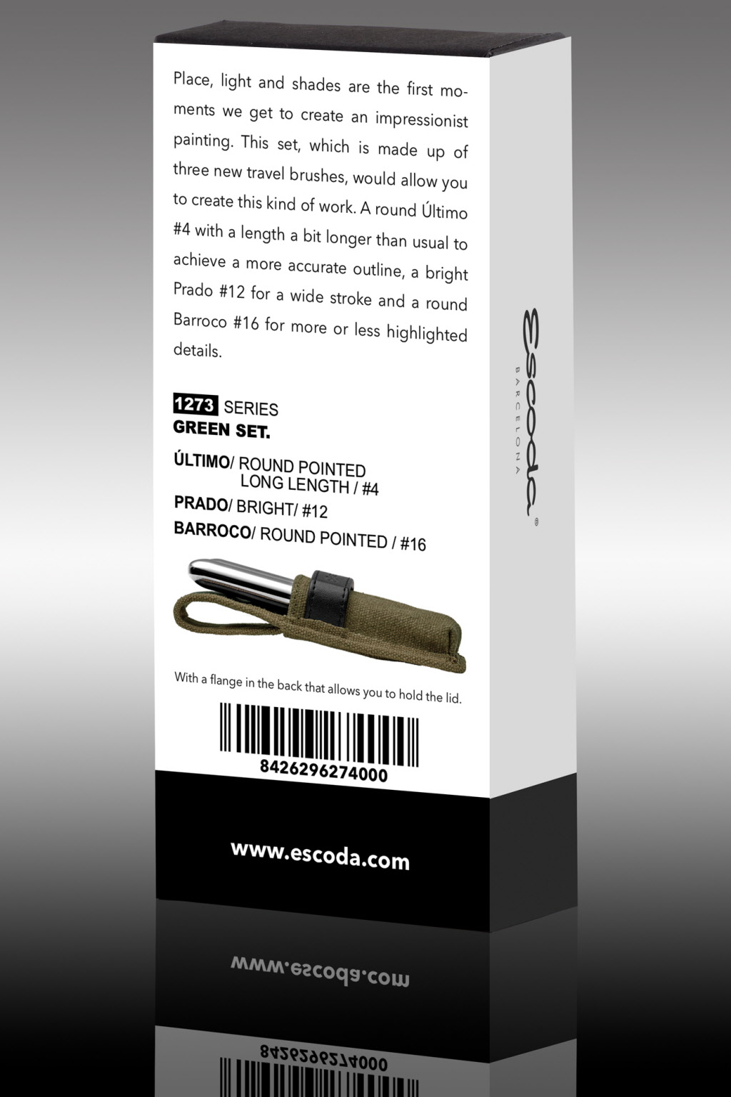 1271 Escoda Travelbrush for Watercolour set 3 brushes Blue